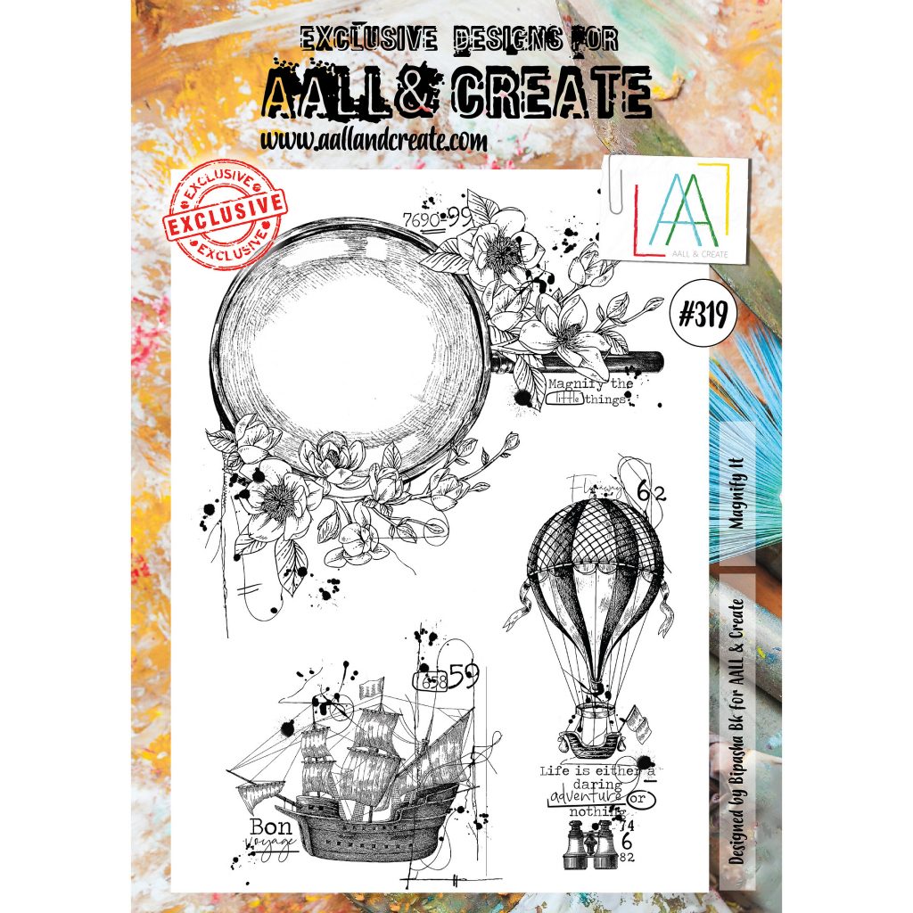 Magnify It A4 Stamp #319 - Crafted With Love and Roses