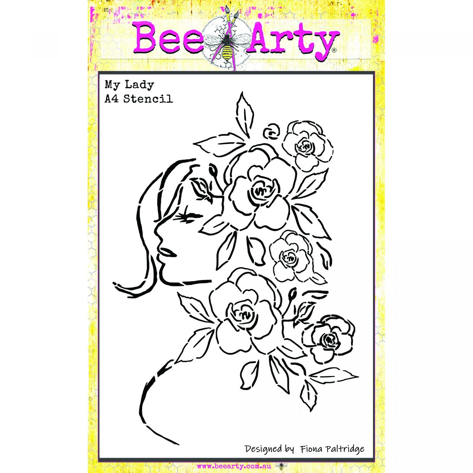 My Lady A4 Stencil - Crafted With Love and Roses