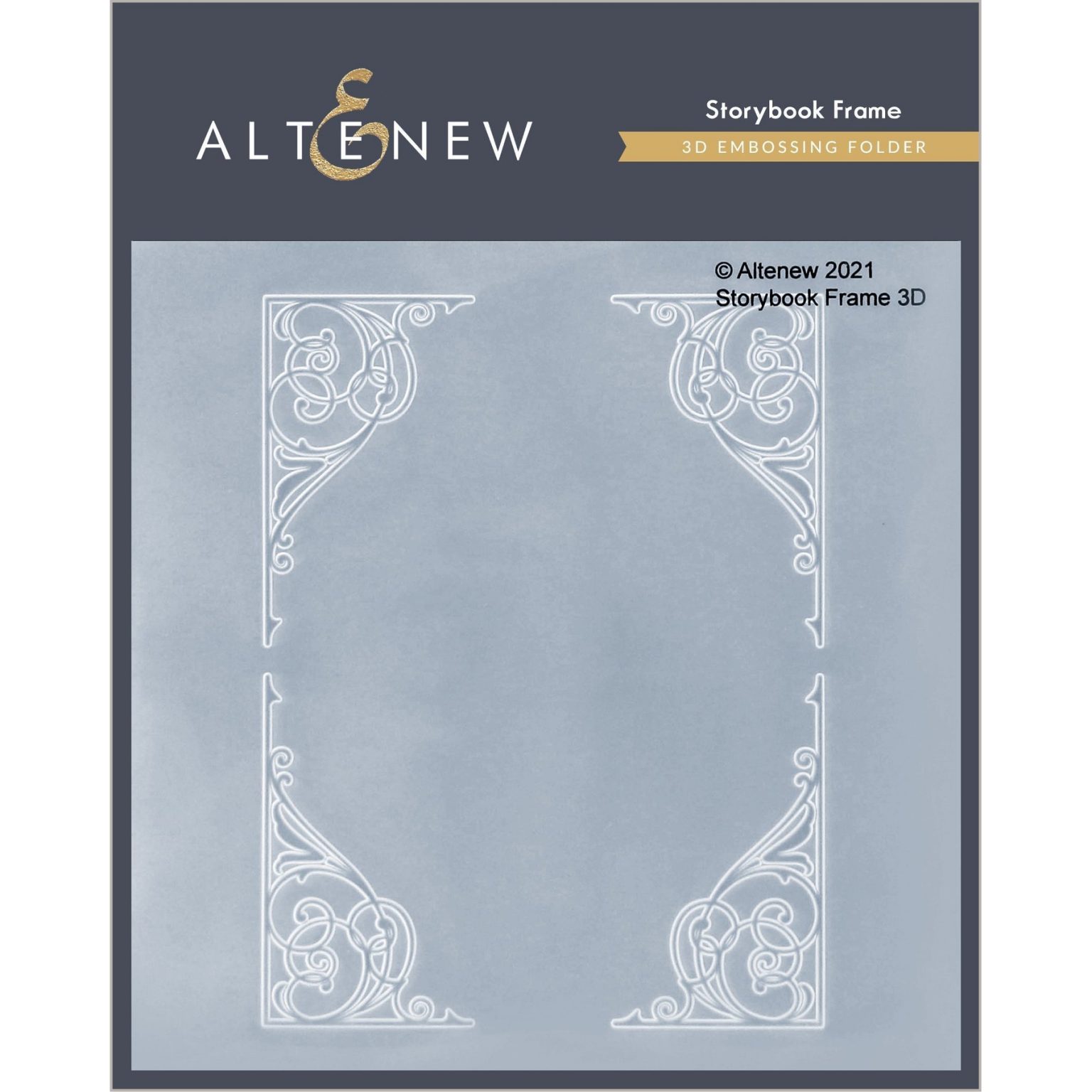 Storybook Frame 3D Embossing Folder - Crafted With Love and Roses