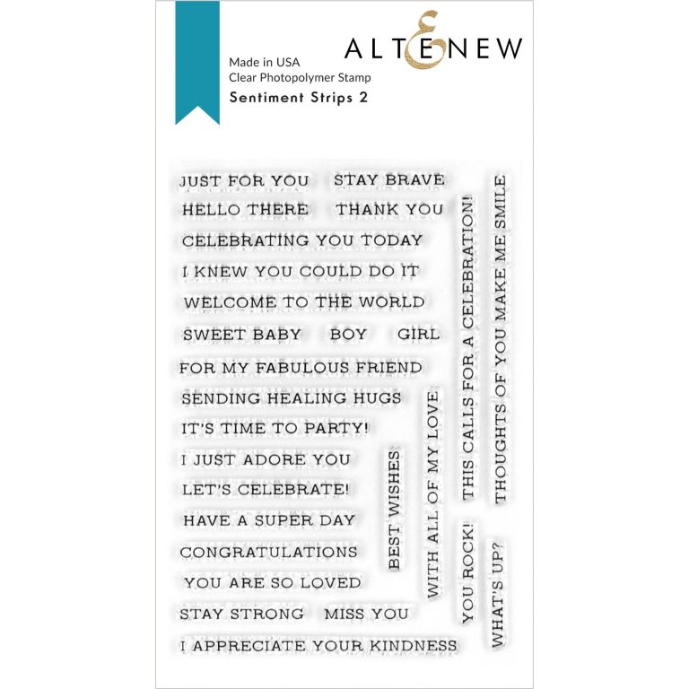 Sentiment Strips 2 Stamp Set - Crafted With Love and Roses