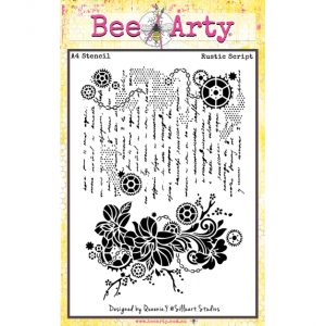 Rustic Script A4 Stencil - Crafted With Love and Roses