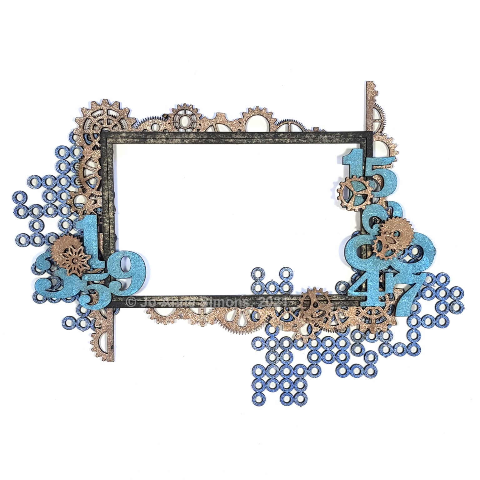 Cog Frame with Numbers - Crafted With Love and Roses