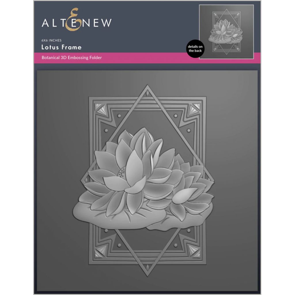 Lotus Frame 3D Embossing Folder - Crafted With Love and Roses
