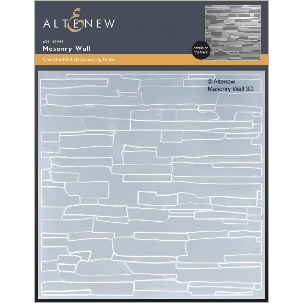 Masonry Wall 3D Embossing Folder - Crafted With Love and Roses