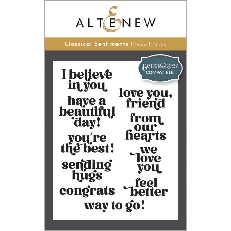 Classical Sentiments Press Plates - Crafted With Love and Roses