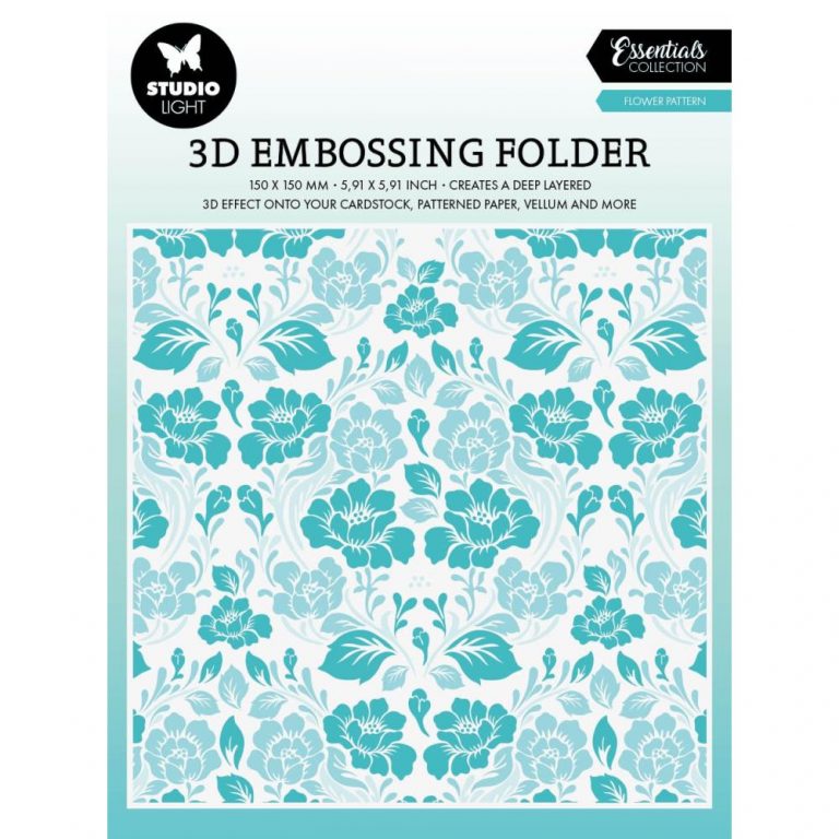 Studio Light Essentials Embossing Folder Nr. 17, Flower Pattern - Crafted With Love and Roses