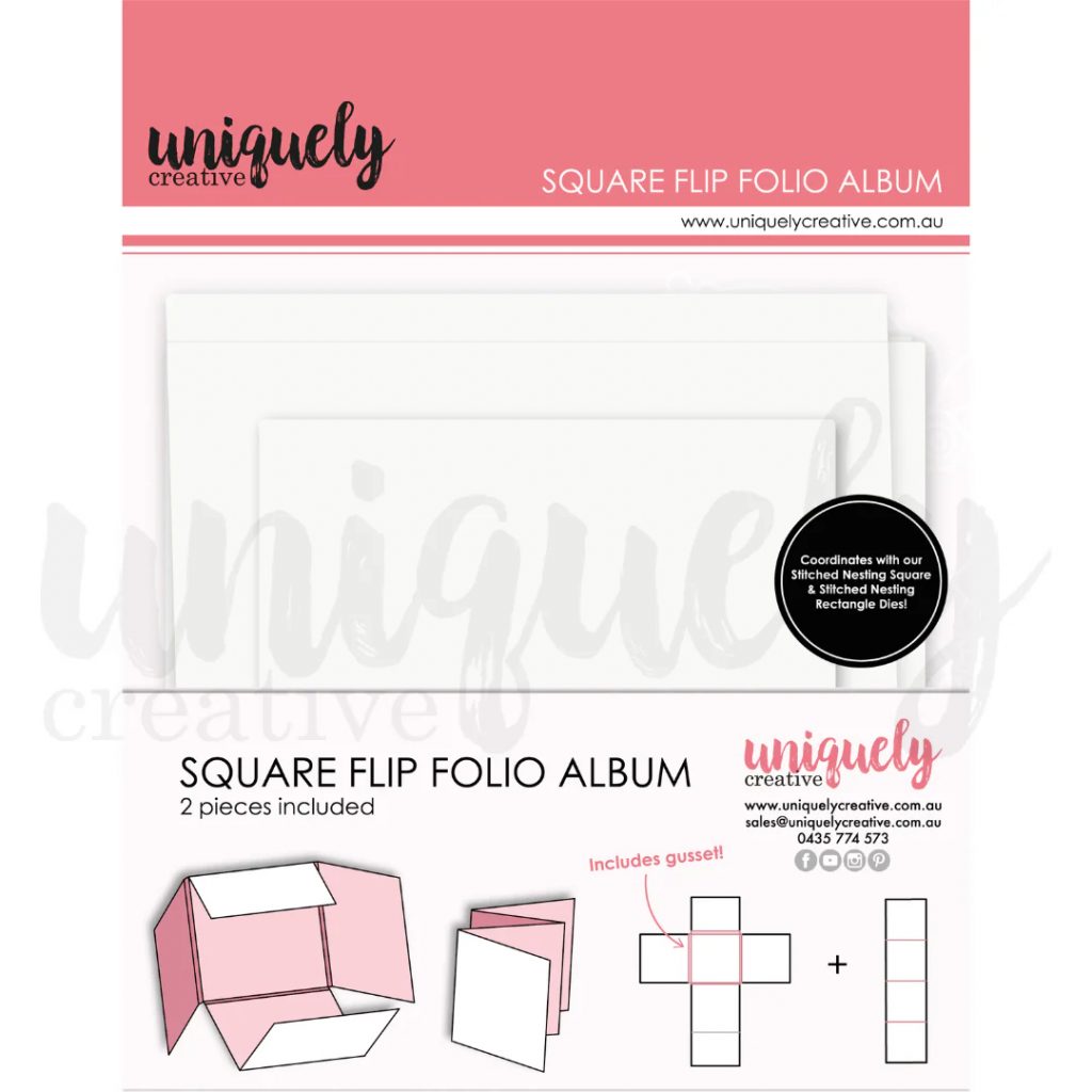 Square Flip Folio Album - White - Crafted With Love and Roses