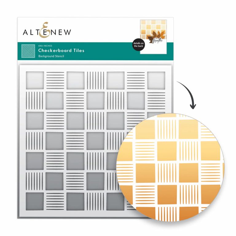 Checkerboard Tiles Background Stencil - Crafted With Love and Roses