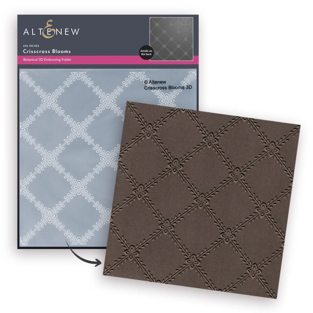 Crisscross Blooms 3D Embossing Folder - Crafted With Love and Roses
