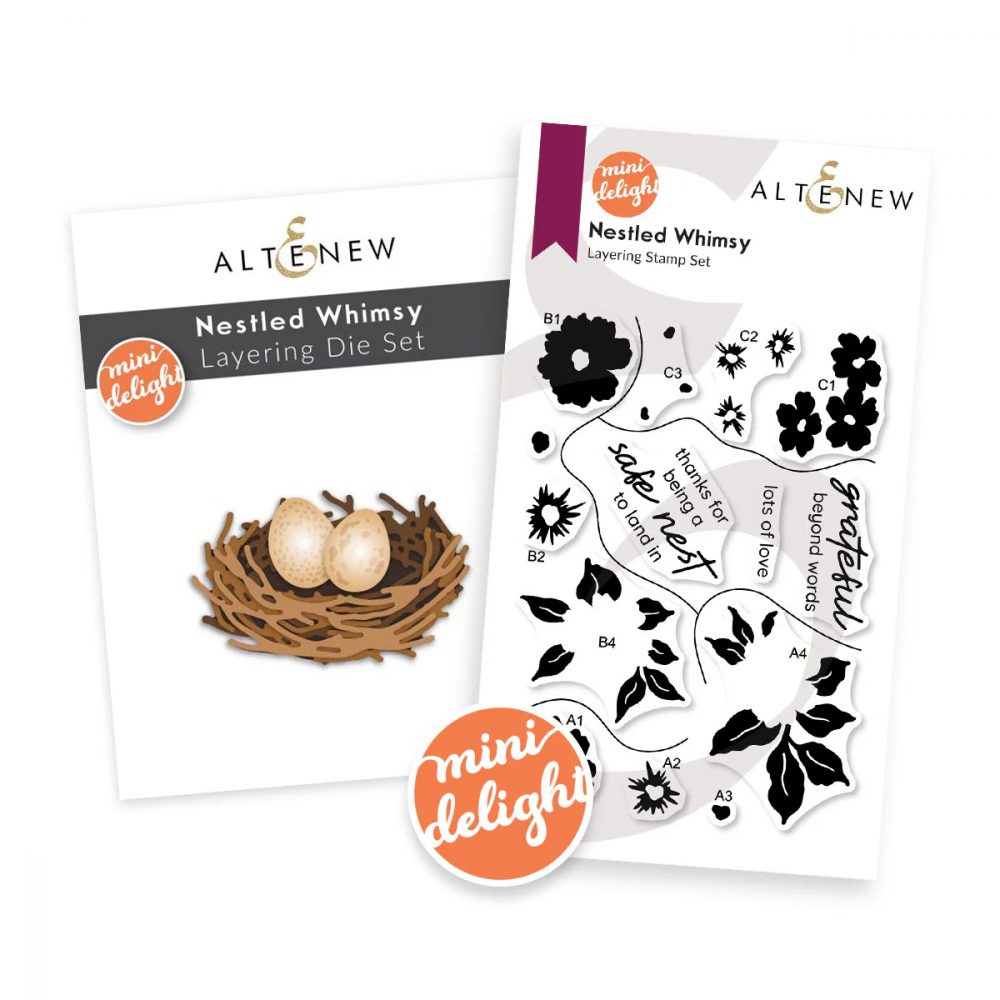 Mini Delight: Nestled Whimsy Stamp & Die Set - Crafted With Love and Roses