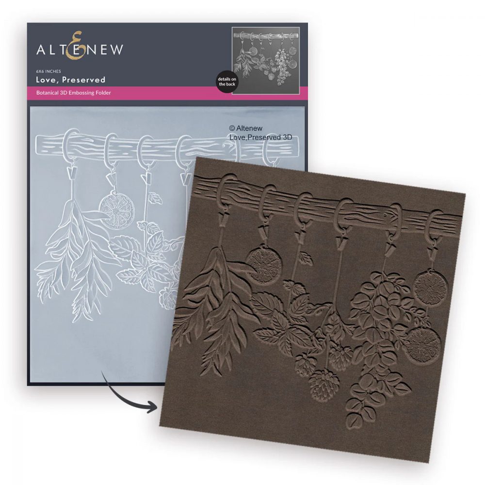 Love, Preserved 3D Embossing Folder - Crafted With Love and Roses